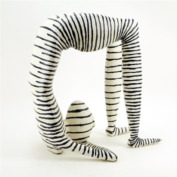 Jack Charney | Ceramic Arched Acrobat Sculpture (1990) | MutualArt