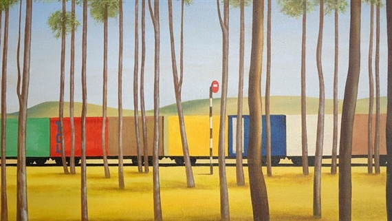 Jeffrey Smart | The Train | MutualArt