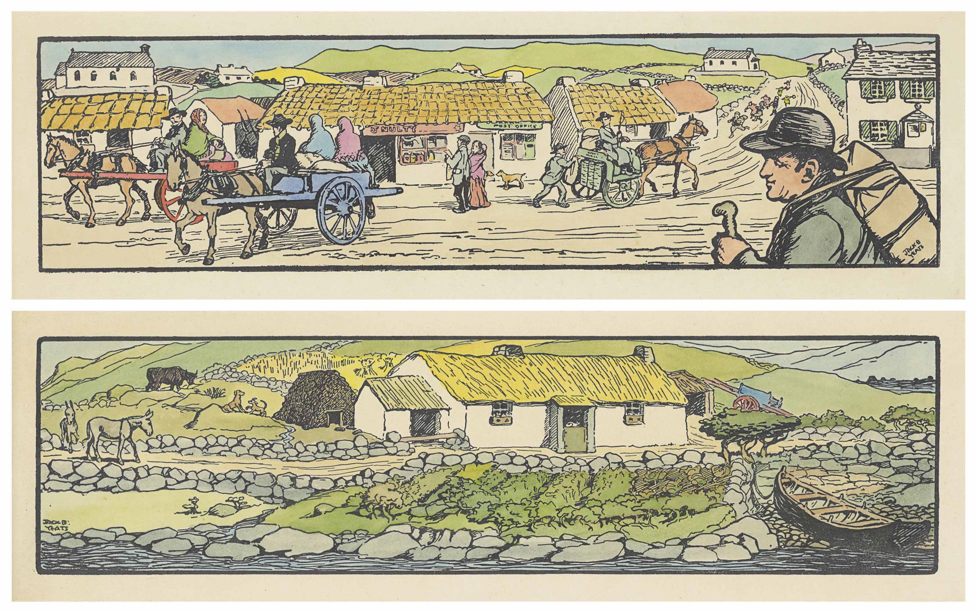 Jack B. Yeats | A Collection of Cuala Press Line Block Prints | MutualArt
