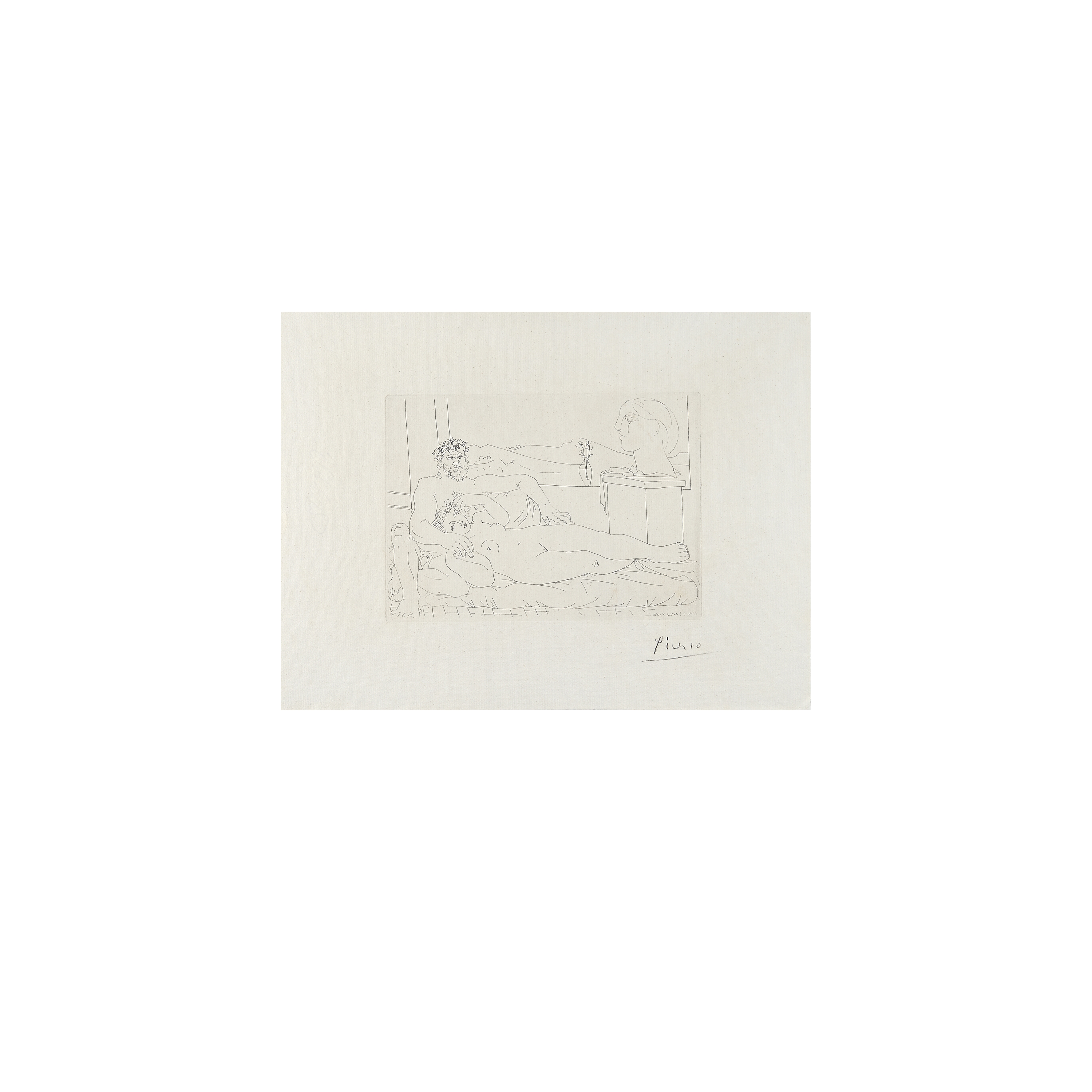 Pablo Picasso | Deux Sculpteurs devant une Statue (From La Suite ...