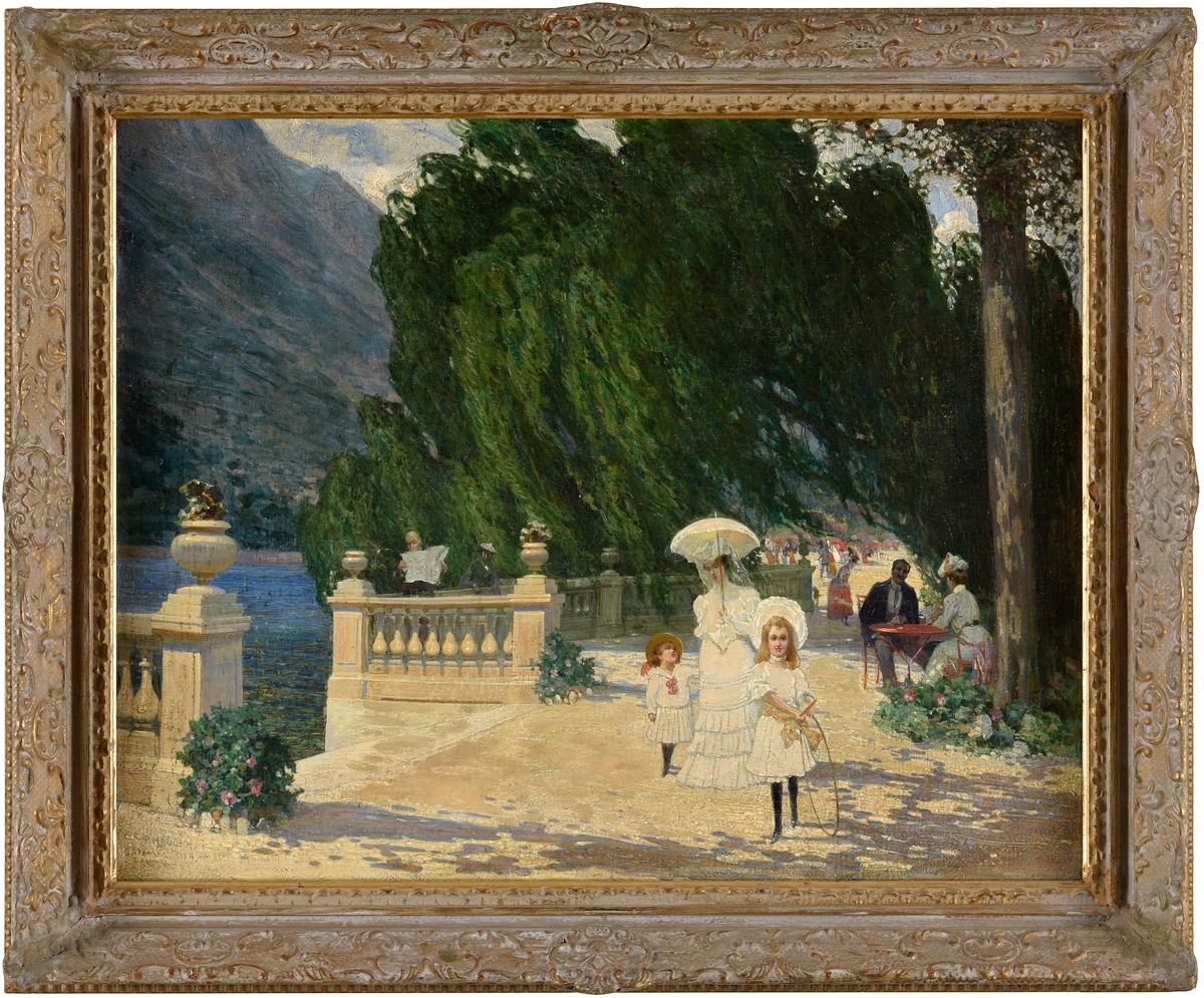 Paul Wilhelm Harnisch | Sommertag auf der Promenade, Comer-See | MutualArt
