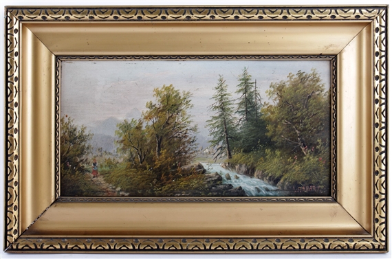 Albert Rieger | Mountain landscape with a stream | MutualArt