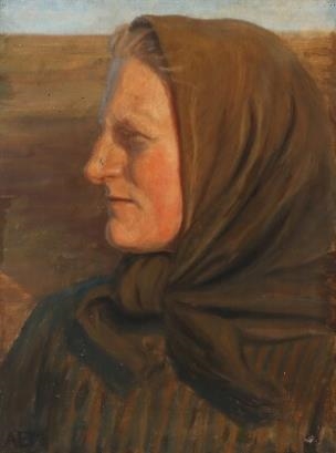 Anna Munch | A farmer's wife in profile | MutualArt