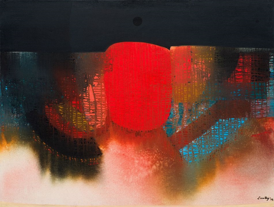 Larry Scully | Red and Black Abstract (1976) | MutualArt