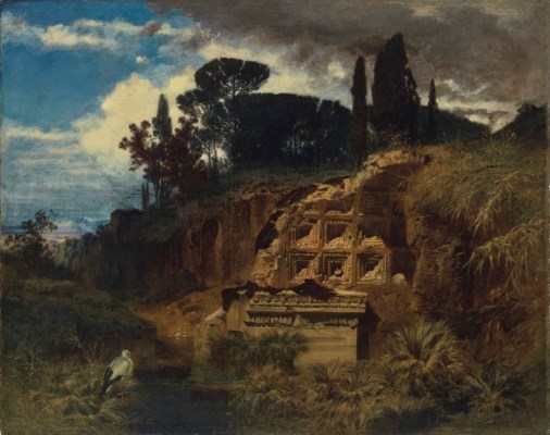 Ferdinand Knab | Evening Landscape with Ancient Temple Ruins | MutualArt