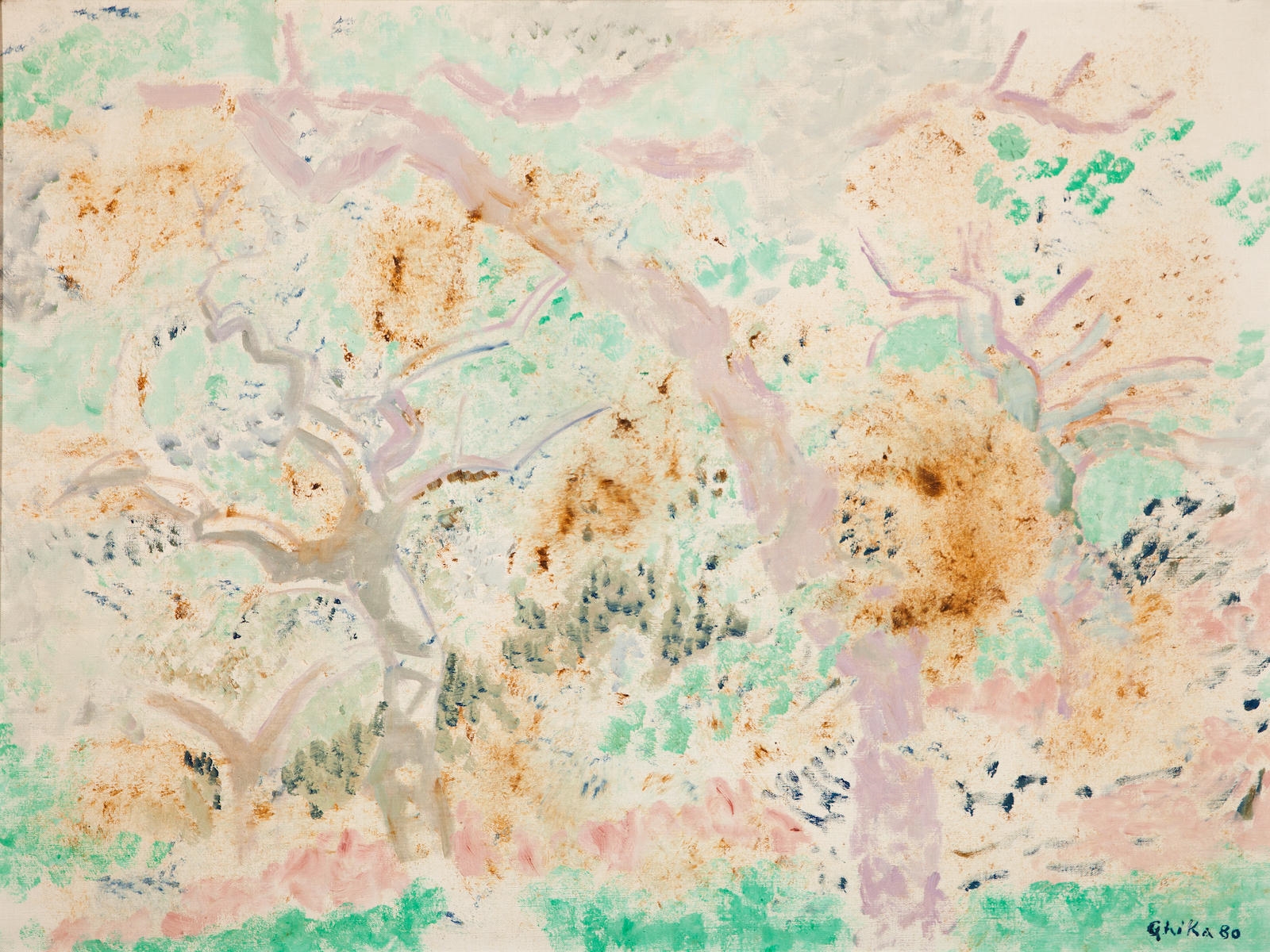 Nikos Hadjikyriakos-Ghika | Olive trees in spring (1980) | MutualArt