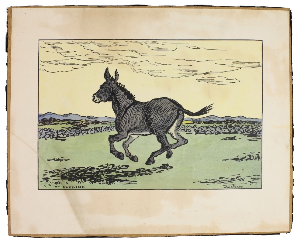 Jack B. Yeats | Jack Yeats’ Drawing ‘Evening’, showing a donkey in a ...