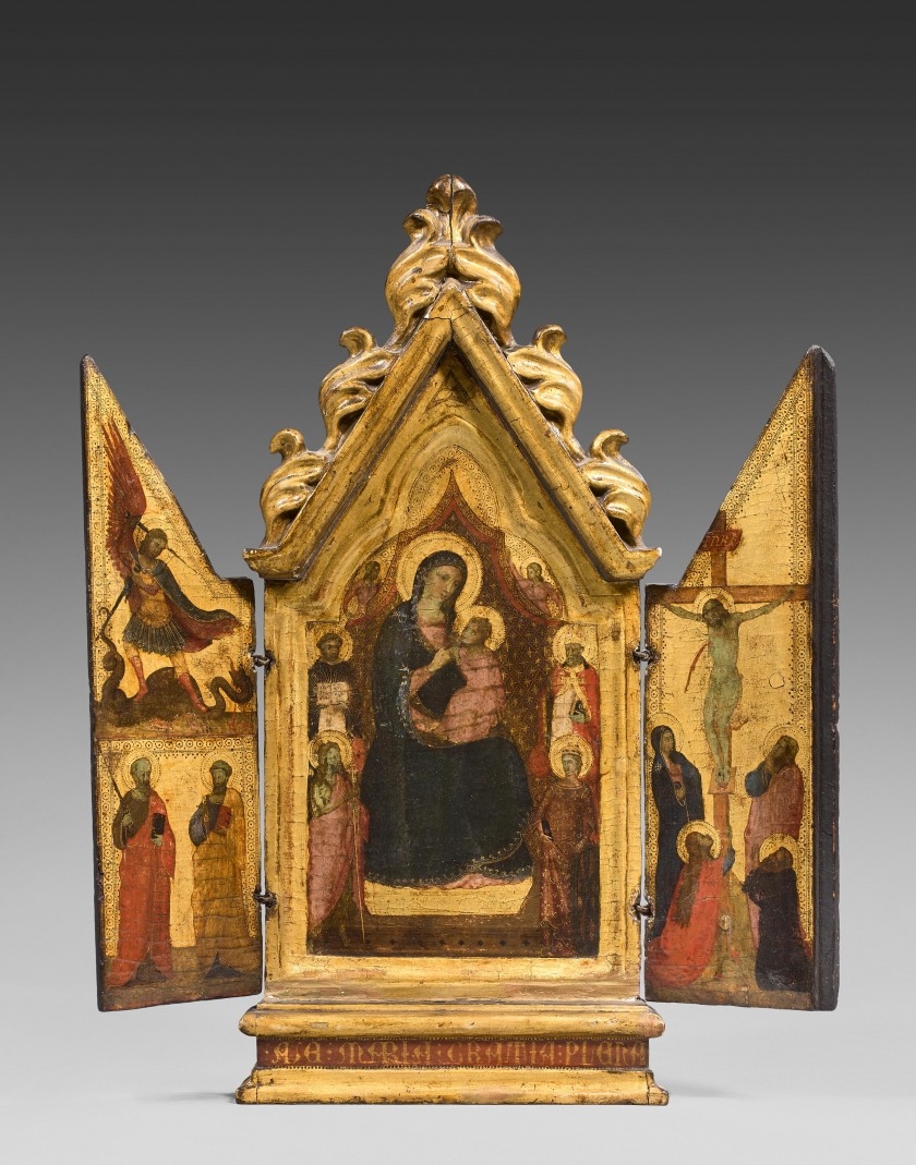 Sienese School, 14th Century | The Madonna and Child surrounded by ...