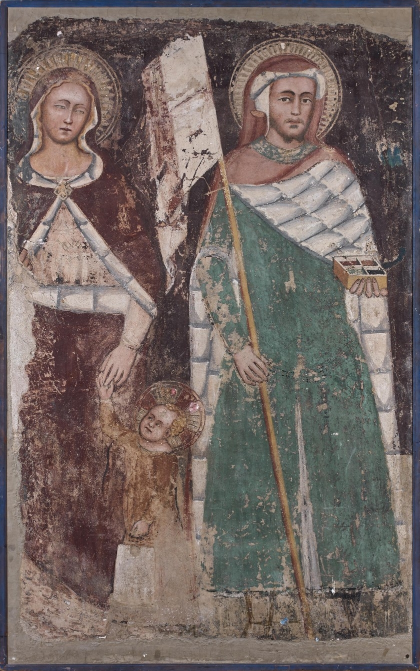 Italian School, 14th Century | Saint Dorothea with saint Cosmas or ...