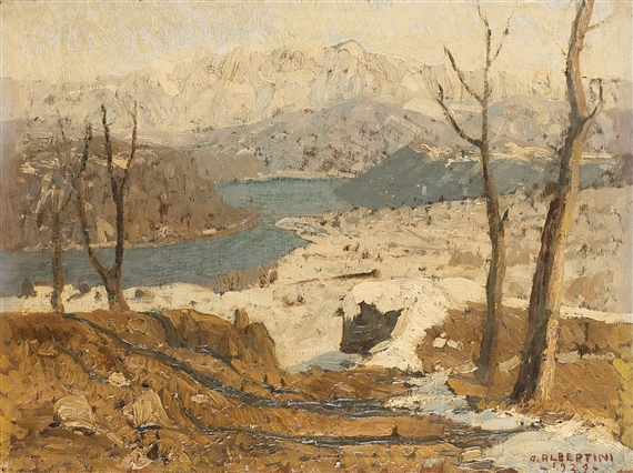 Albertini Oreste | Lago di Lugano e il Monte Generoso (1929) | MutualArt