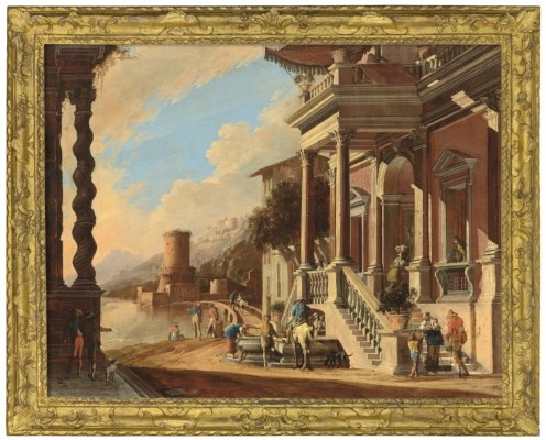 Viviano Codazzi | A coastal view with an architectural capriccio (1647 ...