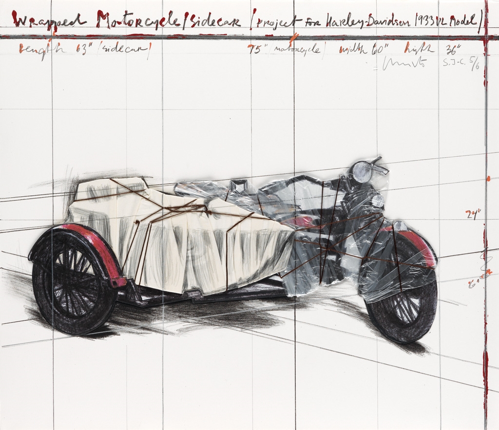 Christo | Wrapped Motorcycle/Sidecar - Project for Harley-Davidson 1933 ...