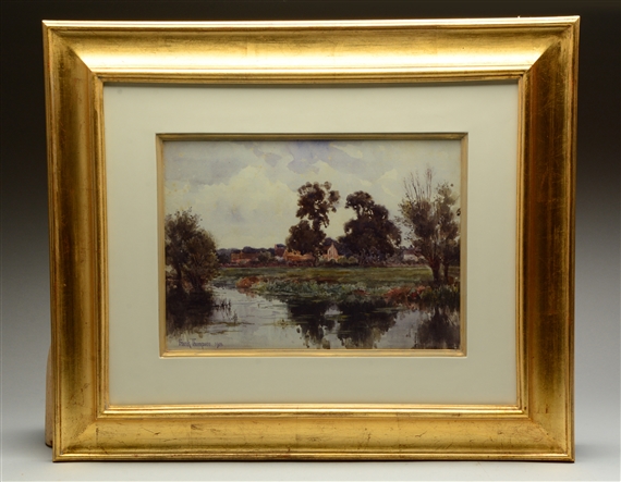 Frank Thompson | Depicting a Country Town Scene | MutualArt