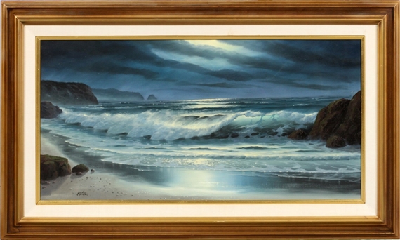 Maurice Meyer | seascape with breaking waves | MutualArt