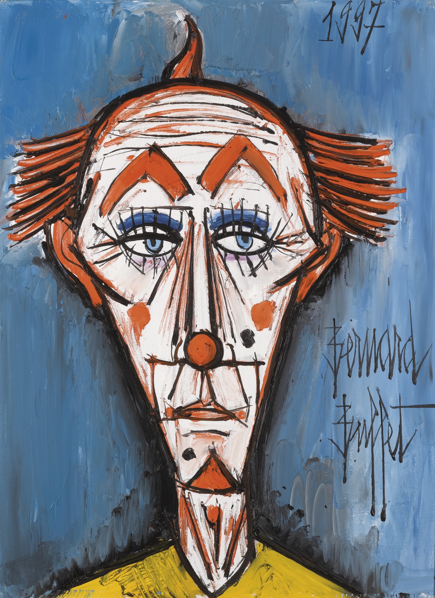 Bernard Buffet | CLOWN FOND BLEU (1997) | MutualArt