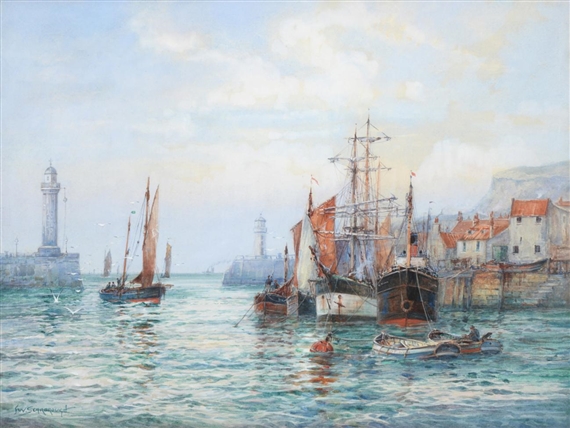 Frederick William Scarborough | Whitby Harbour | MutualArt
