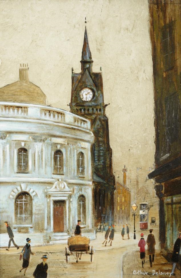 Arthur Delaney | Northern street scene with figures | MutualArt