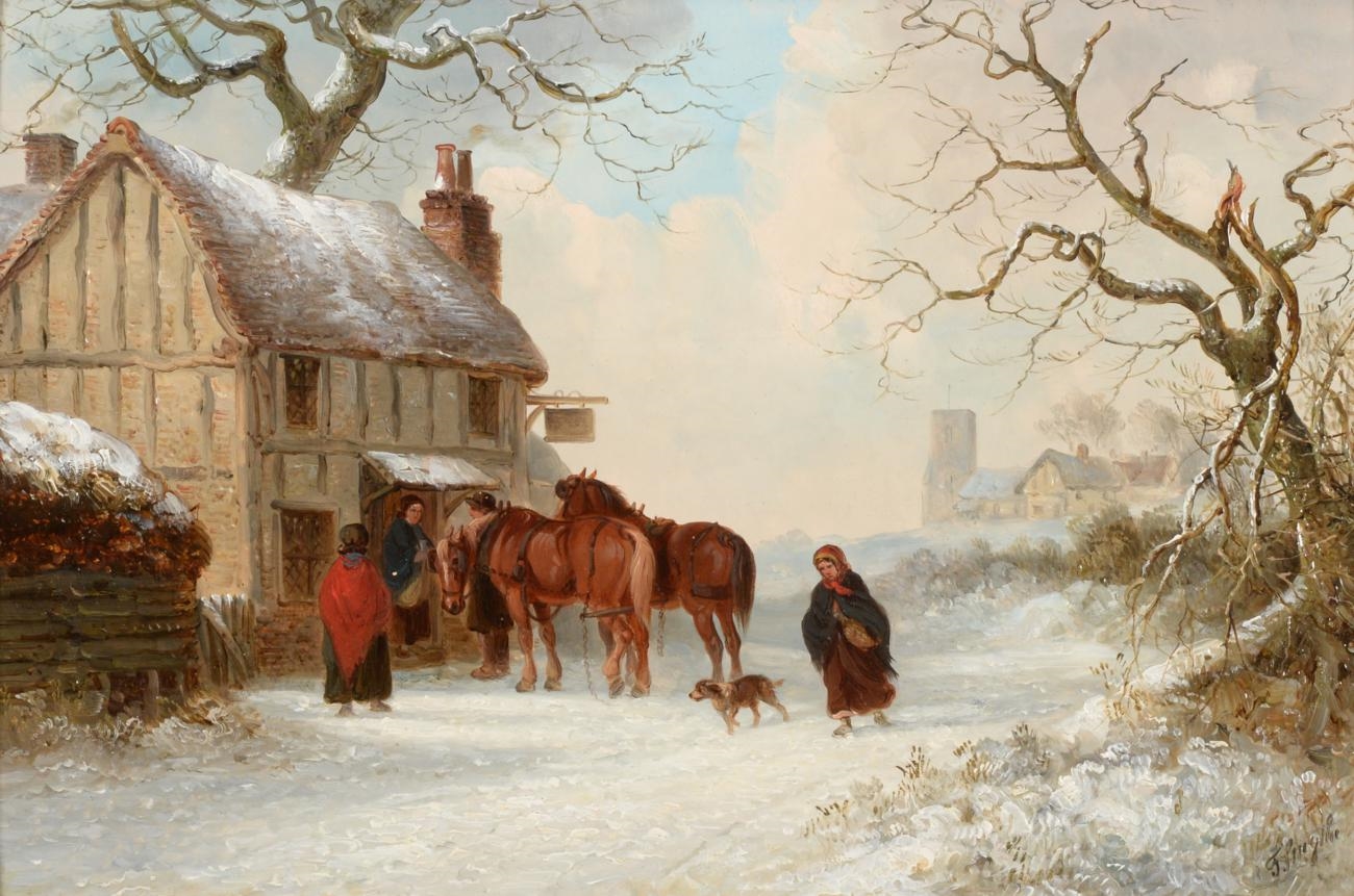Thomas Smythe | Winter outside the inn | MutualArt