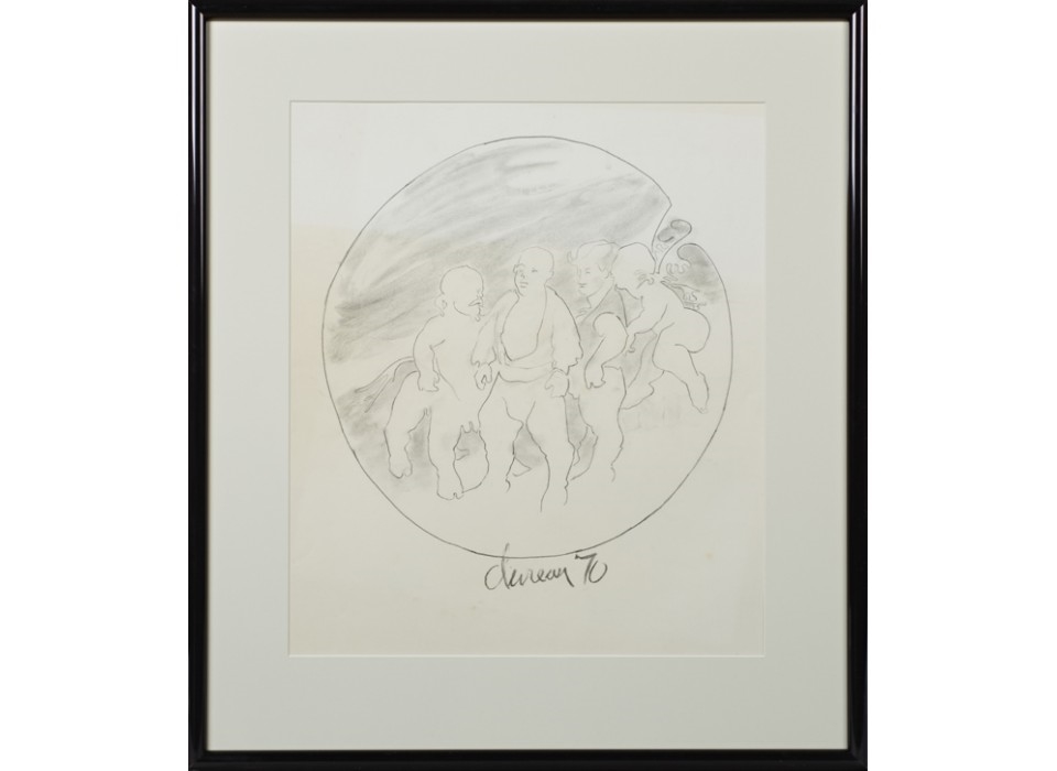 George Valentine Dureau | Figures and a Centaur on an Artist's Palette ...