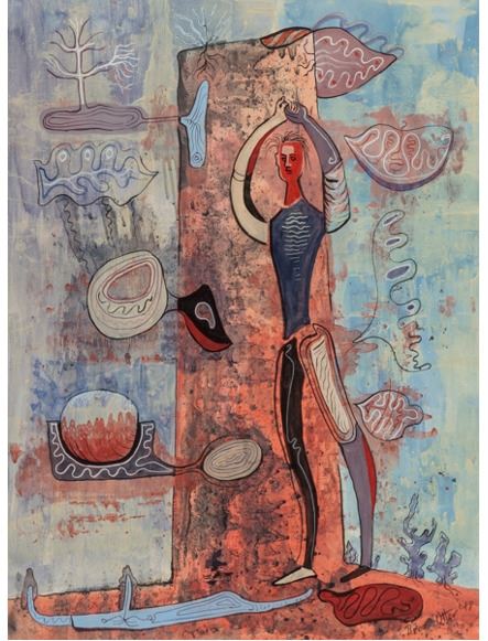 Bror Alexander Utter | Untitled (Figure with Raised Arms) (1948 ...