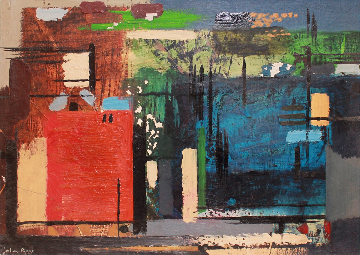 John Piper | Landscape with Buildings (Circa 1954) | MutualArt