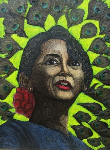 Htein Lin | Aung San Suu Kyi (Peacock) (2011) | Available for Sale on MutualArt