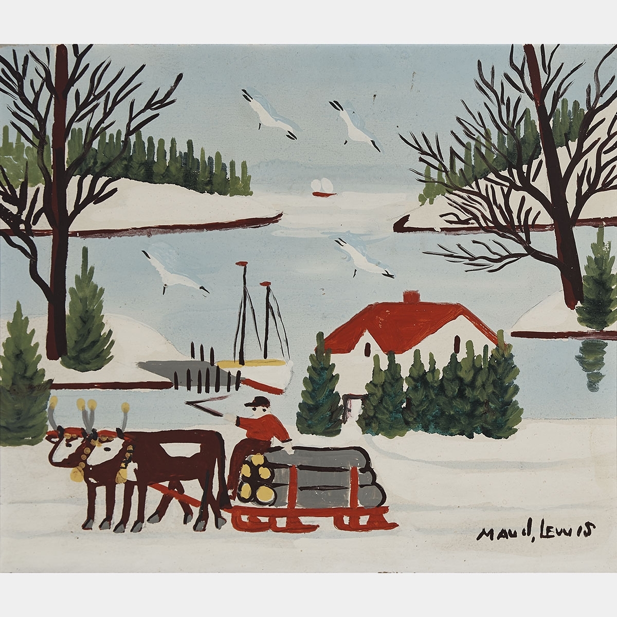 Maud Lewis | SNOW- LADEN LANDSCAPE | MutualArt