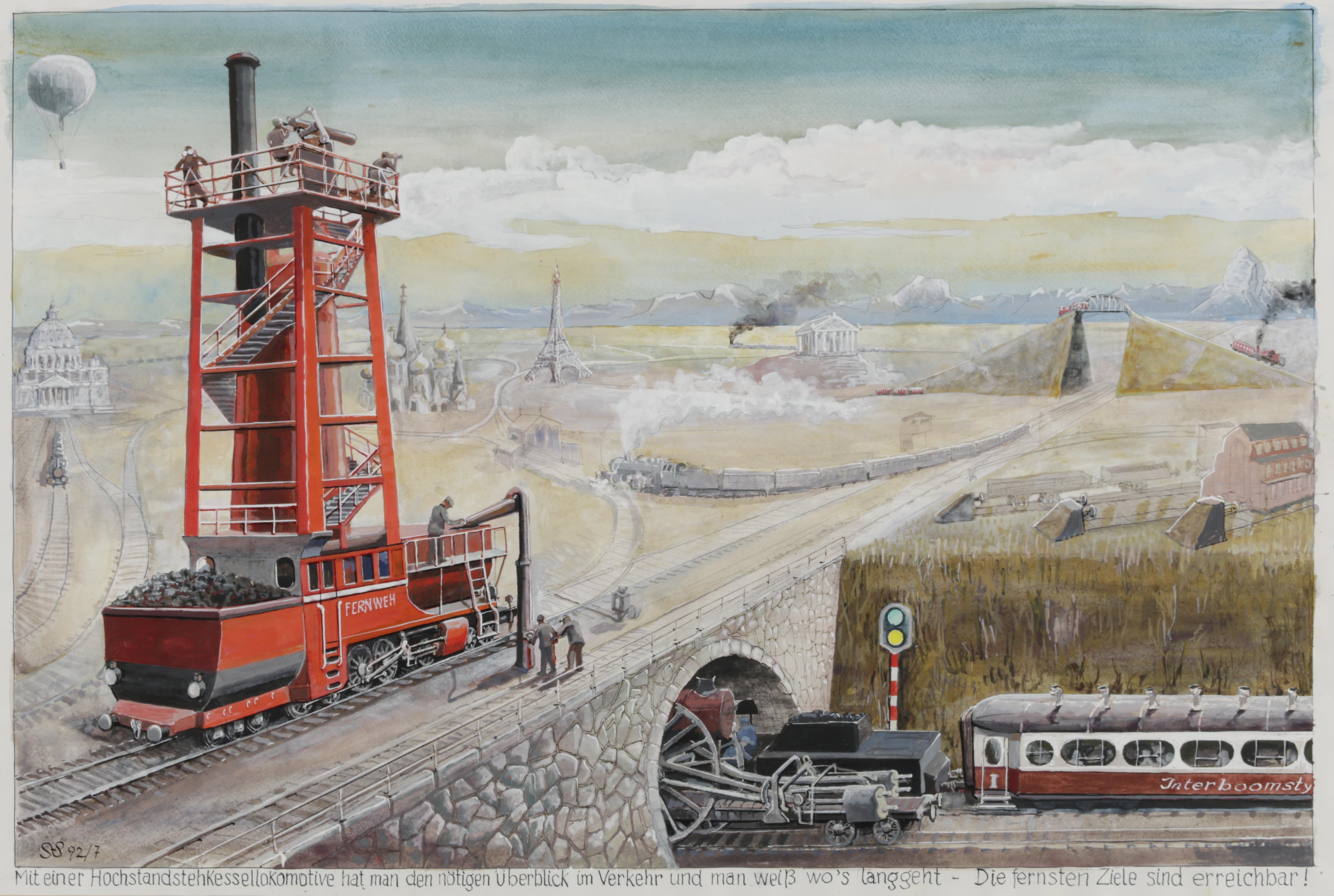 Siegfried Strasser | Mit einer Hochstandstehkessellokomotive hat man ...