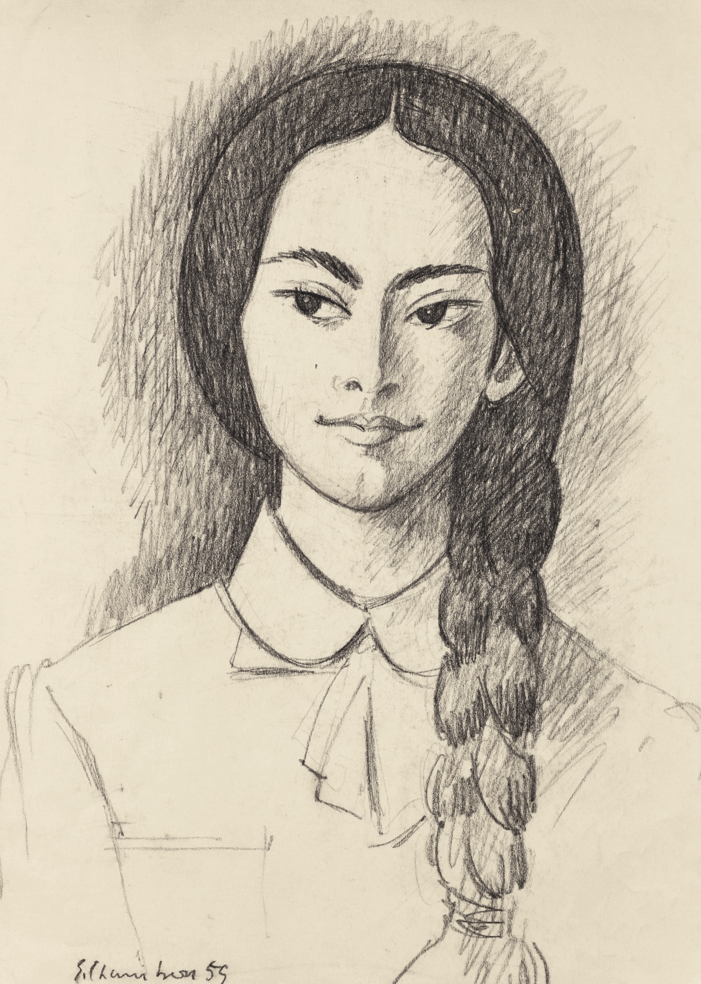 Emile-François Chambon | PORTRAIT D'UNE JEUNE FILLE (1959) | MutualArt