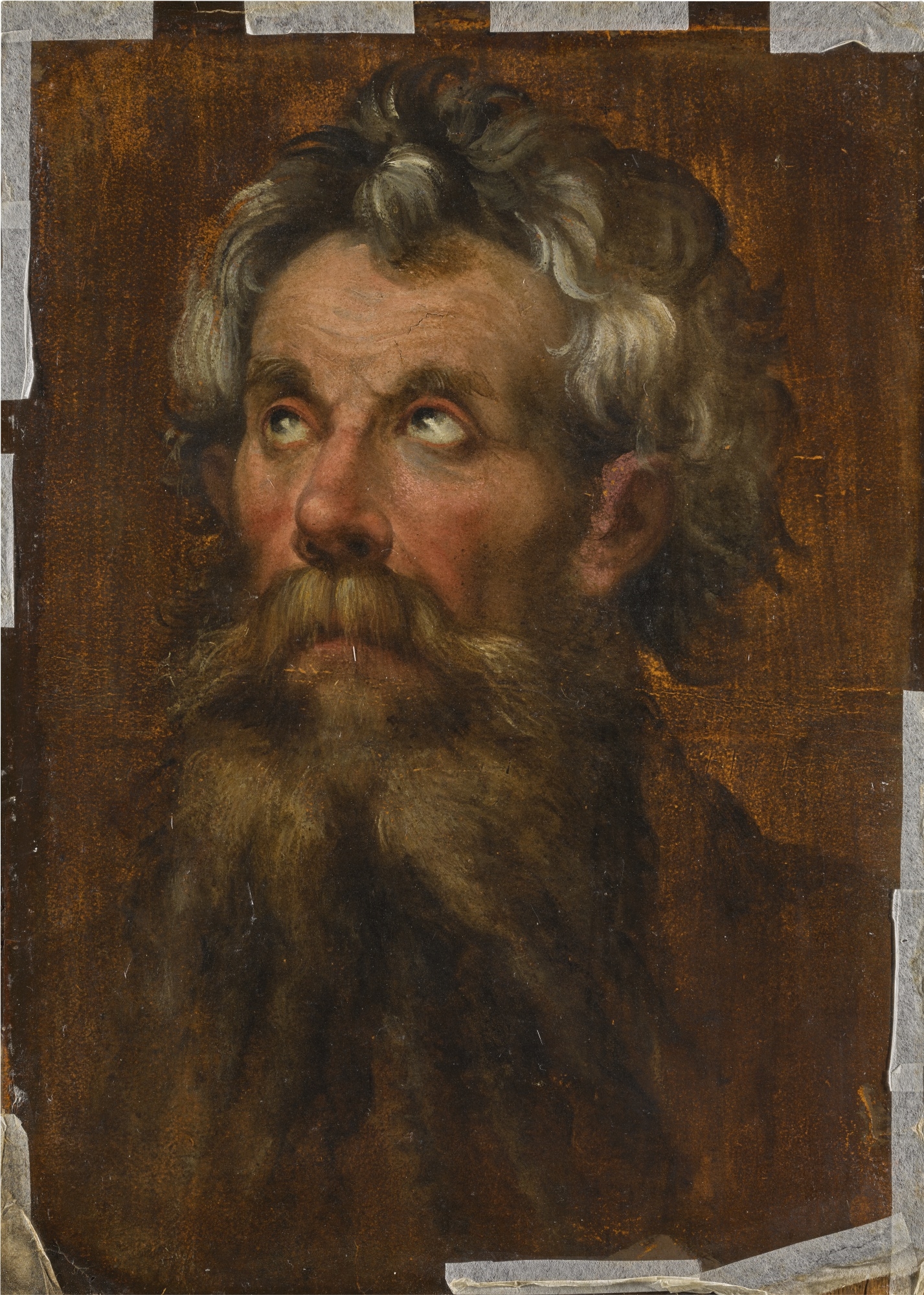Bartolomeo Passarotti | STUDY FOR THE HEAD OF A MAN LOOKING UP | MutualArt