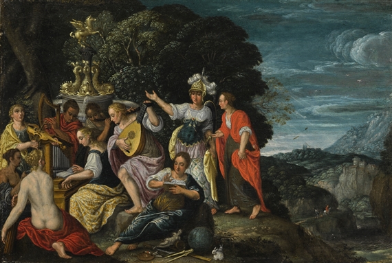 Johann König | MINERVA VISITING THE MUSES ON MOUNT HELICON (1620 ...