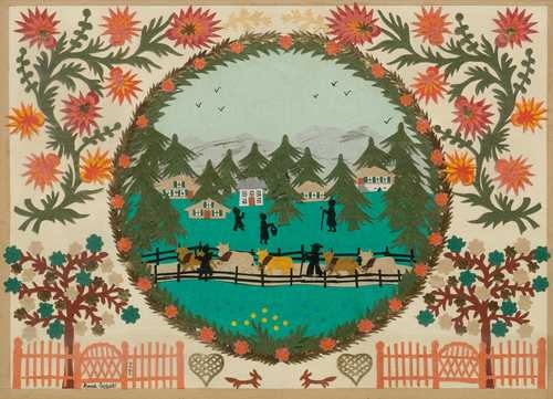 Anne Rosat | Landschaft mit Alpaufzug (1974) | MutualArt