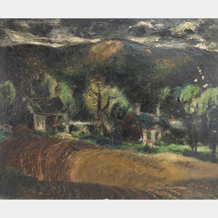 Lawrence Nelson Wilbur | Landscape w/ Houses | MutualArt