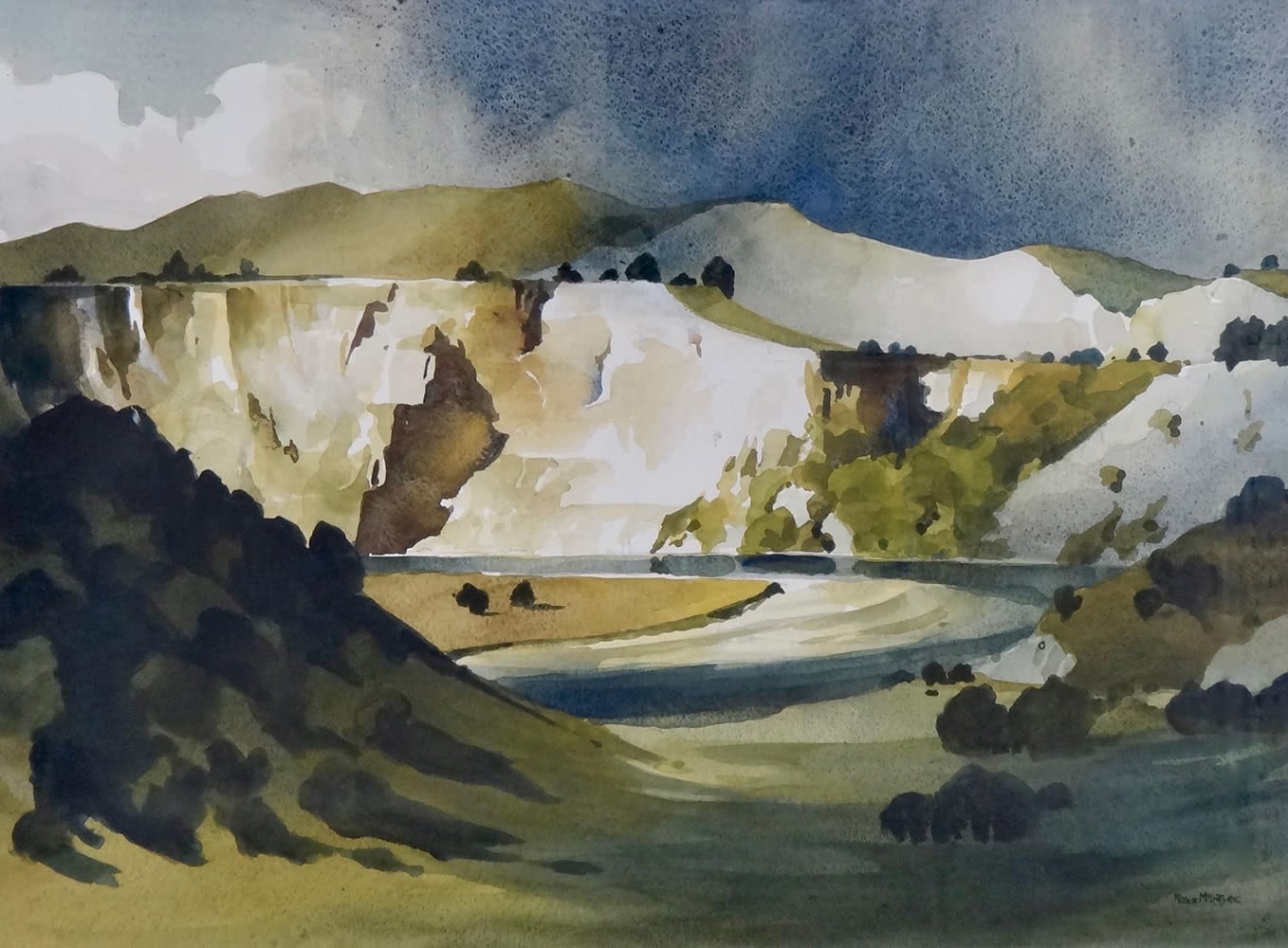 Peter McIntyre | Rangitikei River | MutualArt