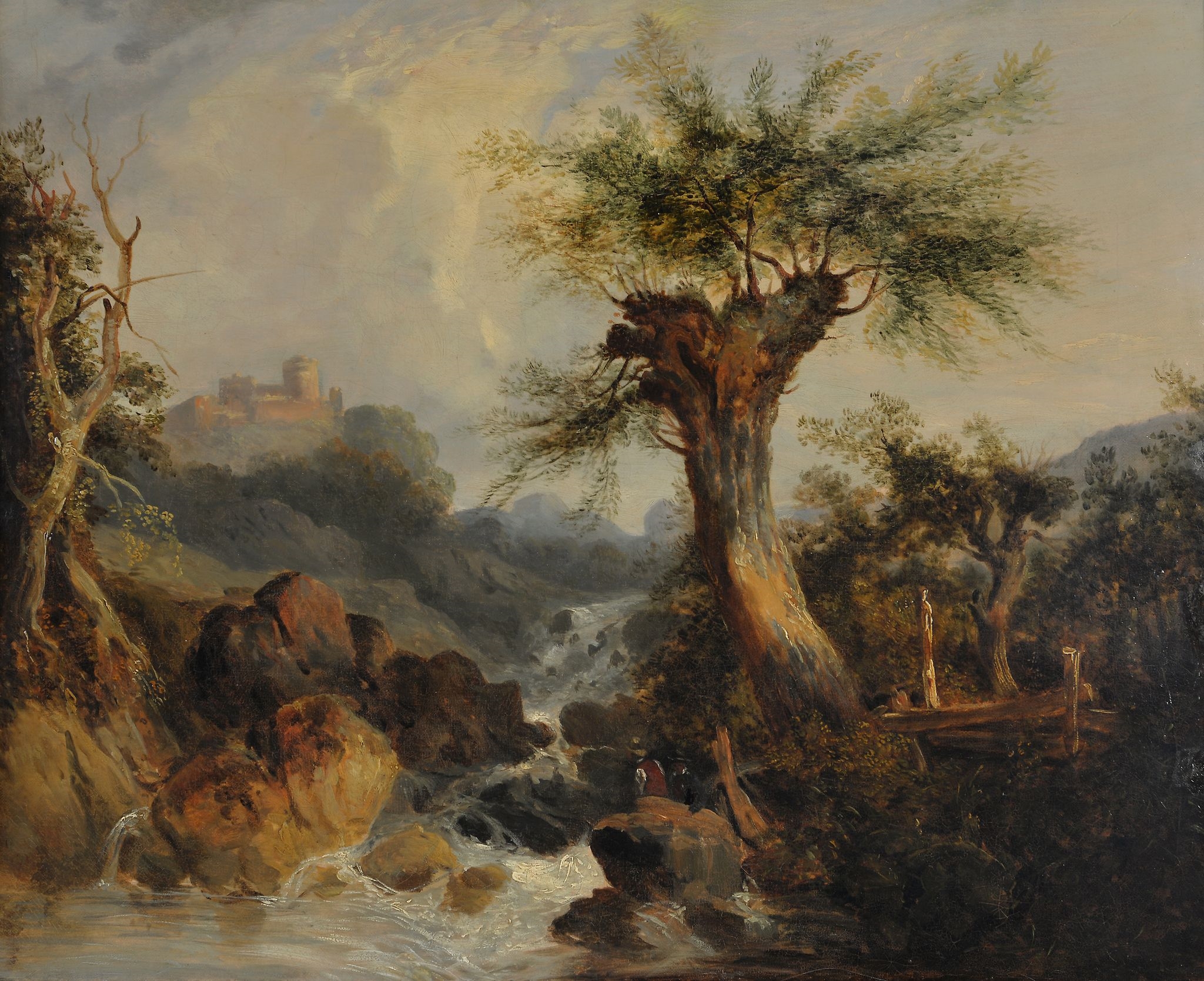 George Barrell Willcock | River landscape with castle | MutualArt