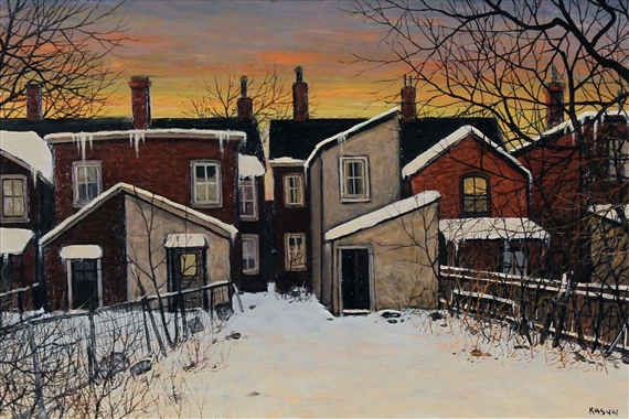 John Kasyn | BACKYARD IN EARLY WINTER EVENING (LIPPINCOTT ST., TORONTO ...