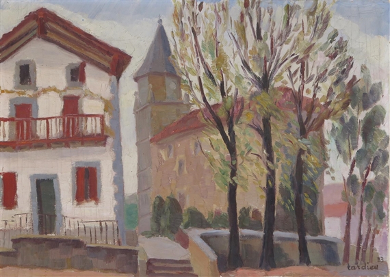 Victor Tardieu | An autumn town scene | MutualArt