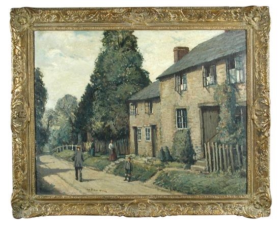 Adrian Hill | Village scene | MutualArt