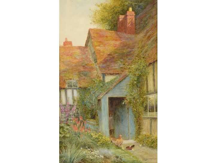 Arthur Claude Strachan | A PAIR: BY THE COTTAGE DOOR & A COTTAGE GARDEN ...