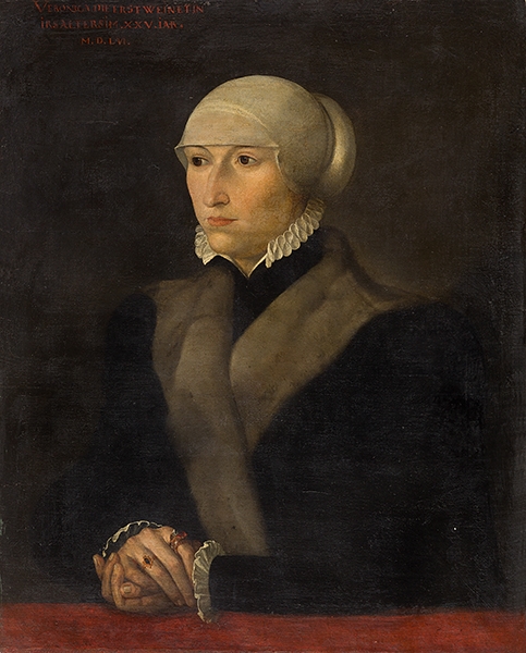 Nicolas Neufchatel | Bildnis einer jungen Frau mit weisser Haube (1556 ...