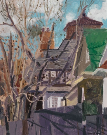 Maxwell Bennett Bates | Trees and Houses in Spring | MutualArt