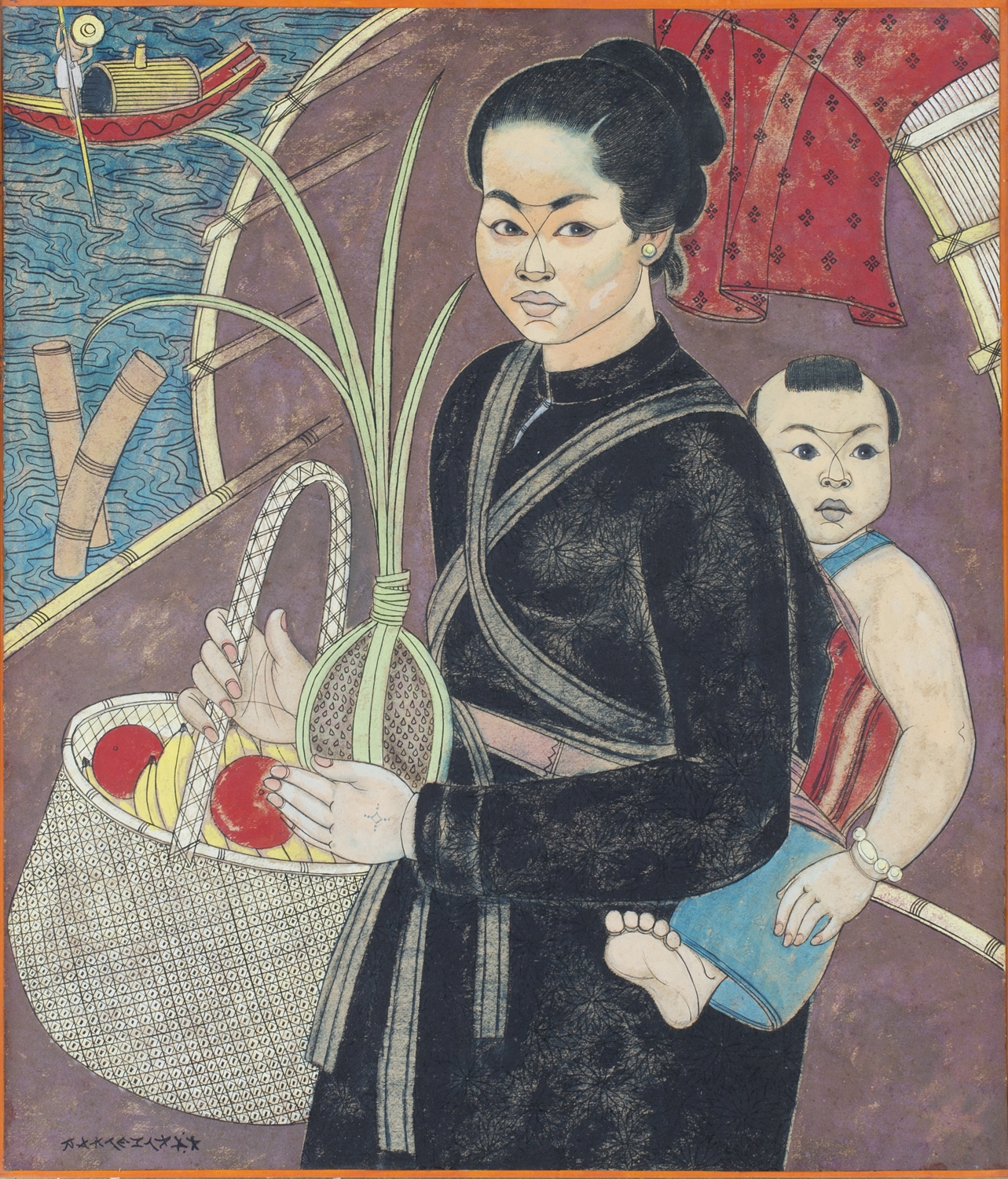 Abdulrahim Apabhai Almelkar | Malayan Mother and Child | MutualArt