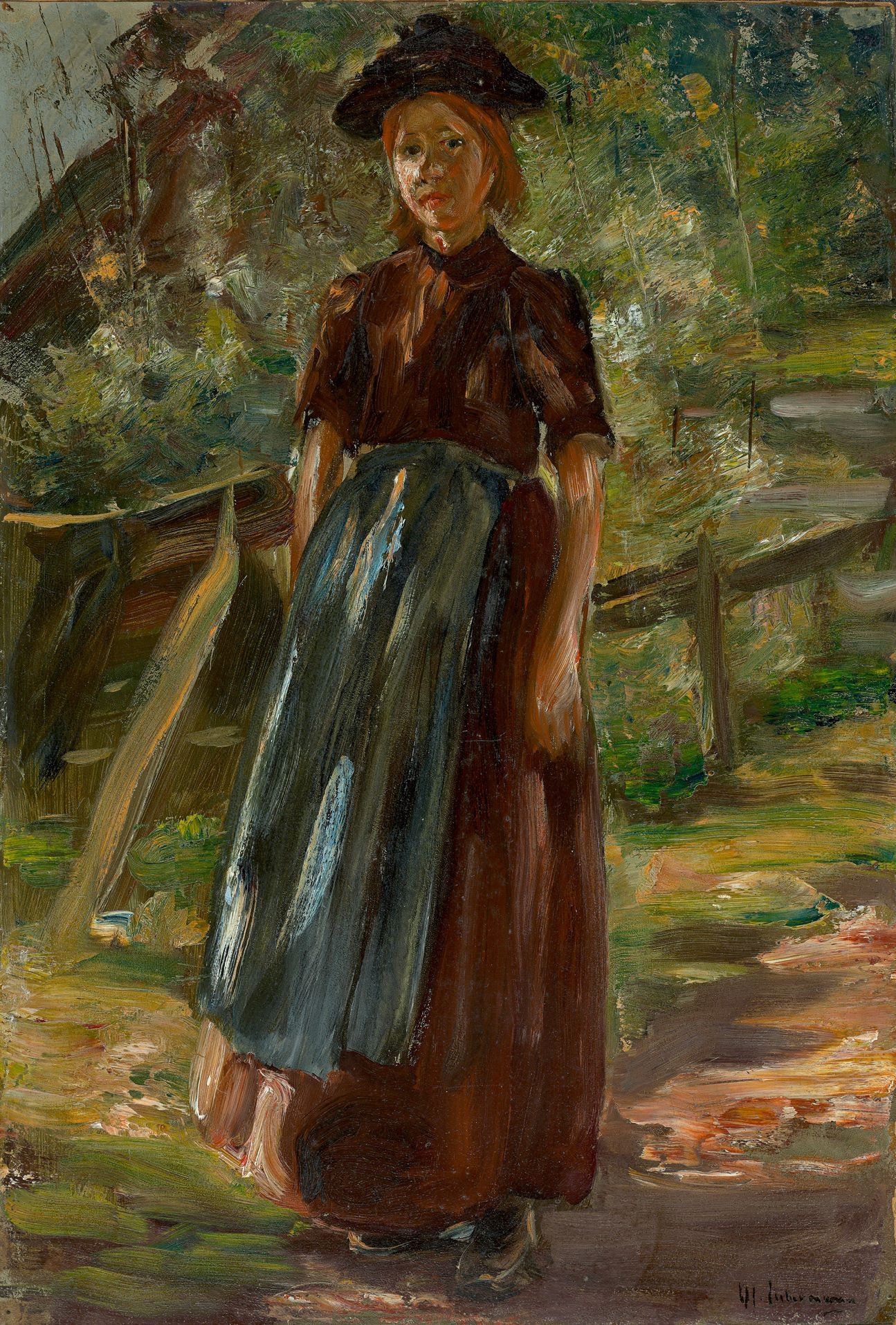 Max Liebermann | INTERIEUR MIT BÜGELNDER FRAU UND KIND (1884) | MutualArt