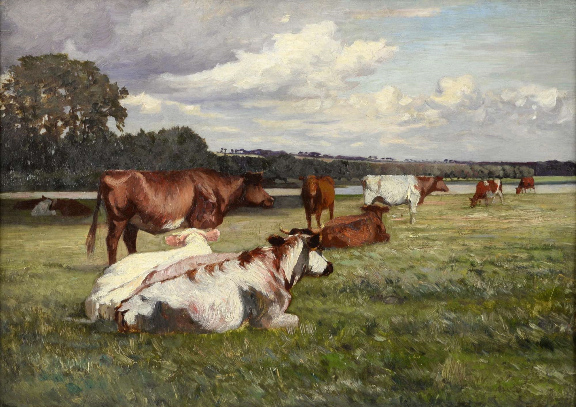 Augustus Nicholas Burke | Cattle in a landscape | MutualArt