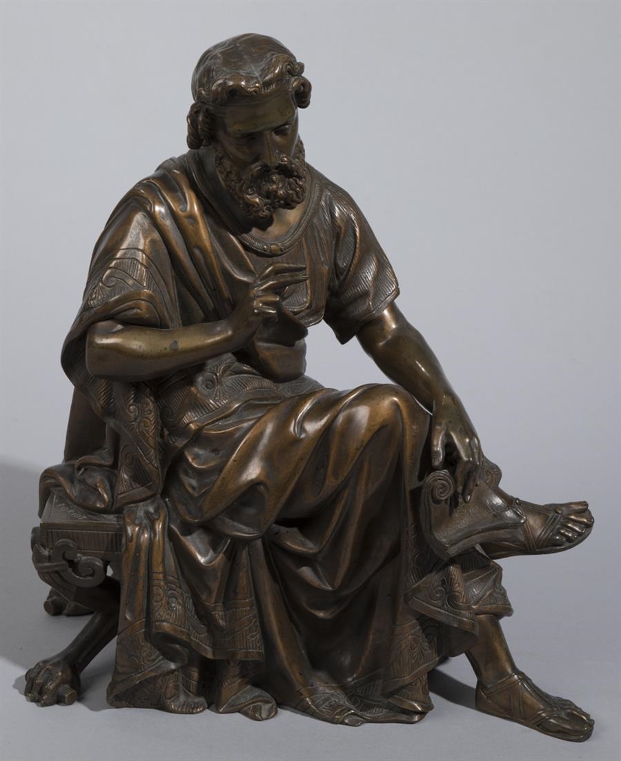 Théodore Doriot | Seated male figure with scroll | MutualArt