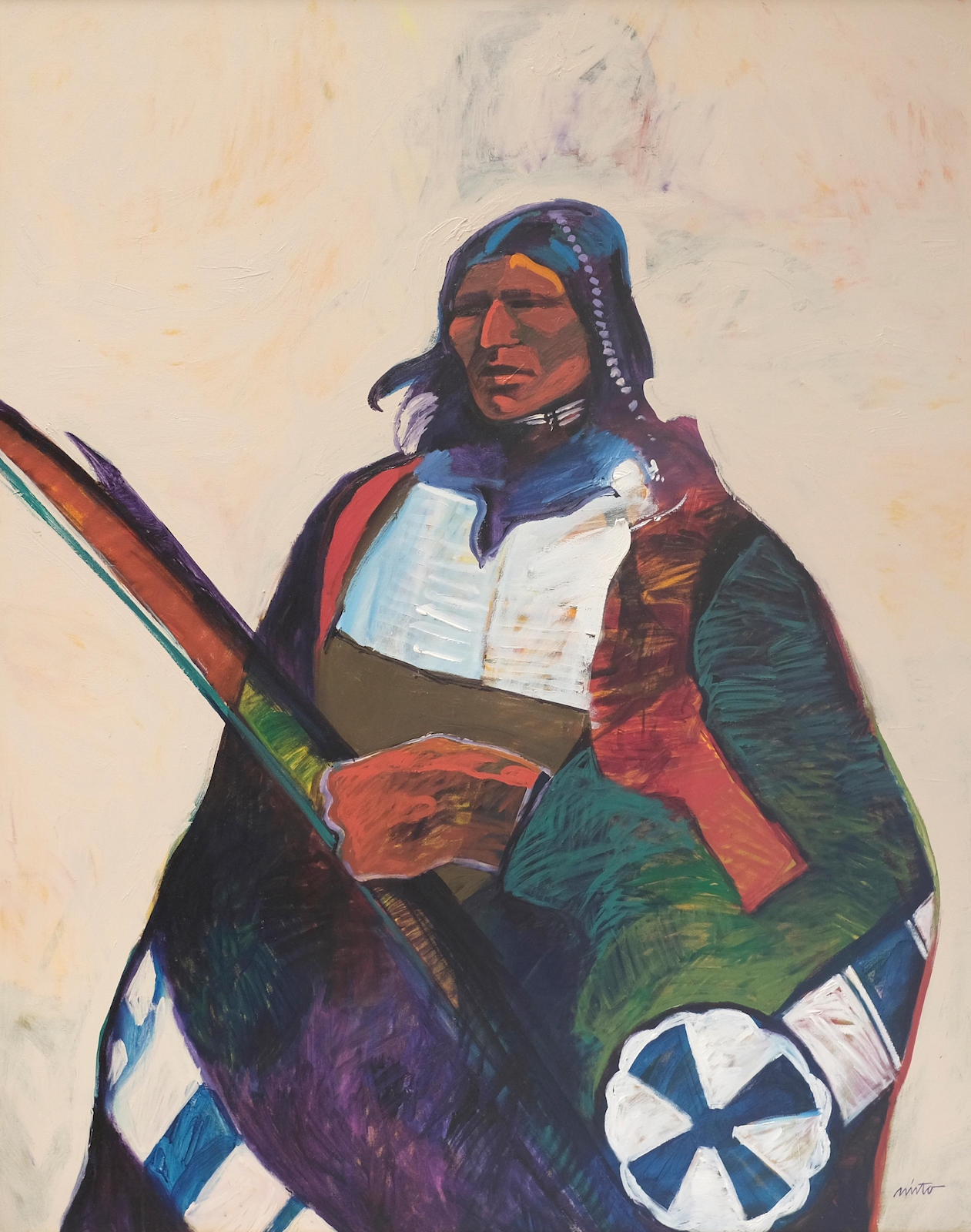 John Nieto | Inter-Tribal Harmony, three seated Indians with musical ...