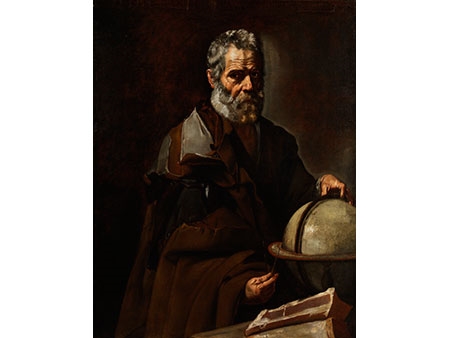 Jusepe de Ribera | PORTRAIT OF THE GREEK PHILOSOPHER DEMOCRIT | MutualArt