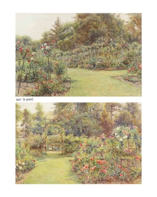 Ernest Arthur Rowe | Garden Arch with Roses; and The Rose Garden (1896 ...