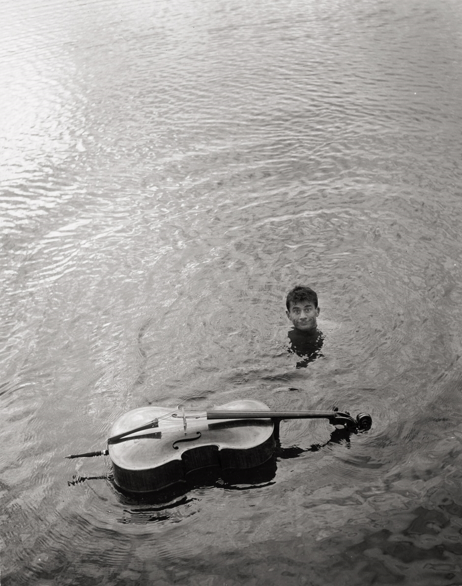 Robert Doisneau | Maurice Baquet with his cello (1957) | MutualArt