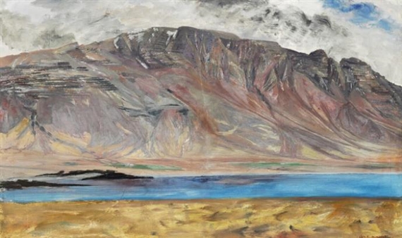 Jóhannes Kjarval | Landscape with Mount Esjan, Iceland | MutualArt